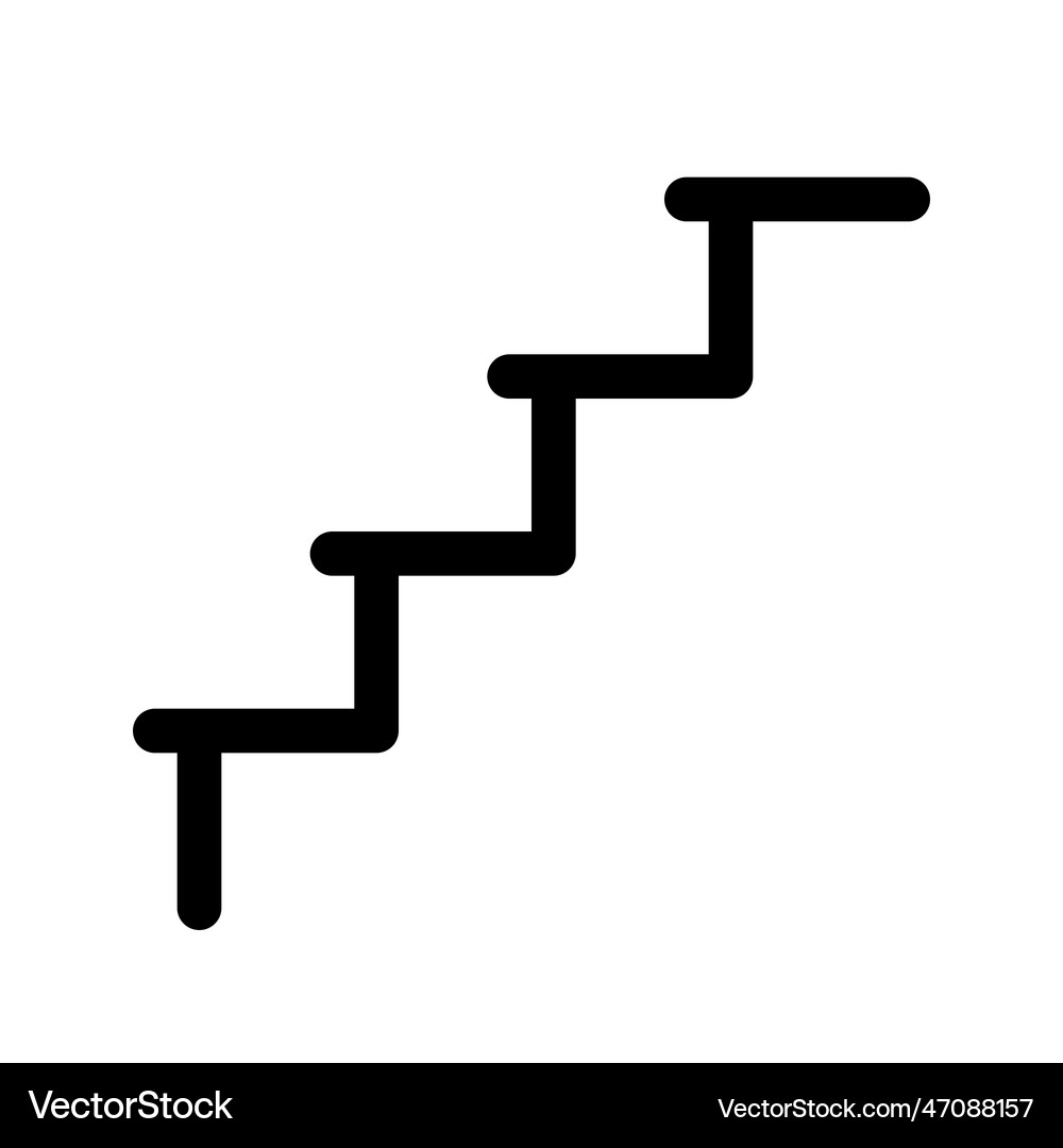 Staircase line icon ladder sign Royalty Free Vector Image