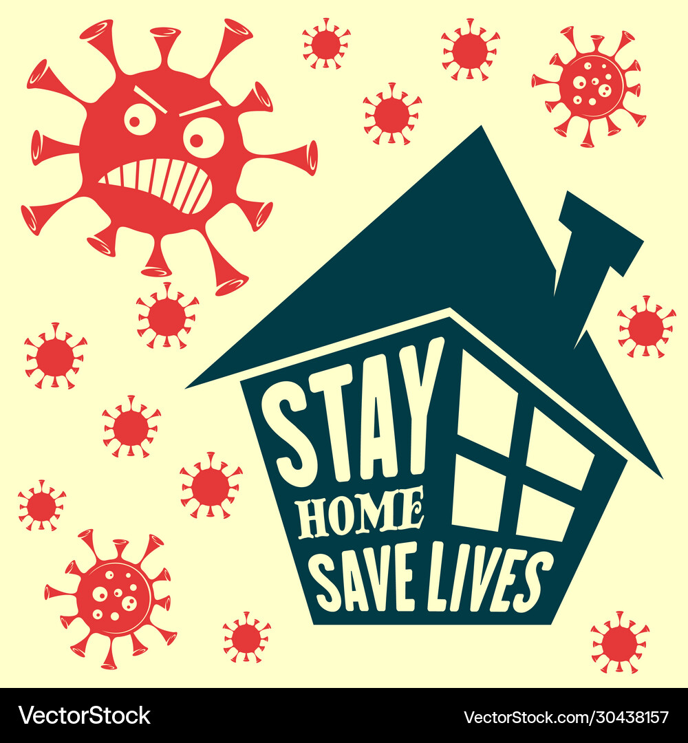 Stay at home safe icon isolated on white Vector Image