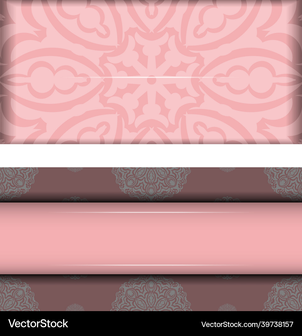 Template postcard in pink with vintage white Vector Image