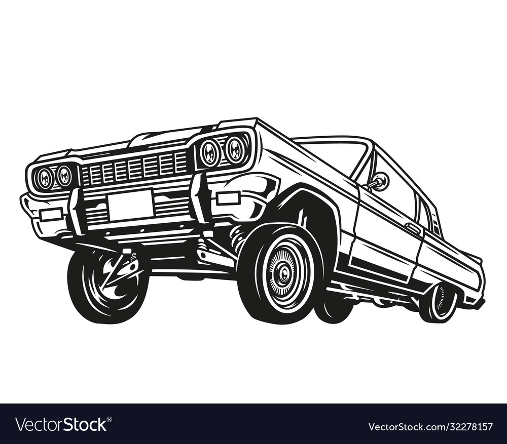 Vintage concept low rider retro car Royalty Free Vector Vintage concept low rider retro car Royalty Free Vector