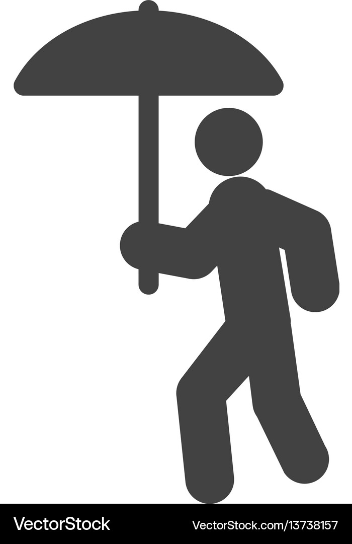 Walking in rain Royalty Free Vector Image - VectorStock