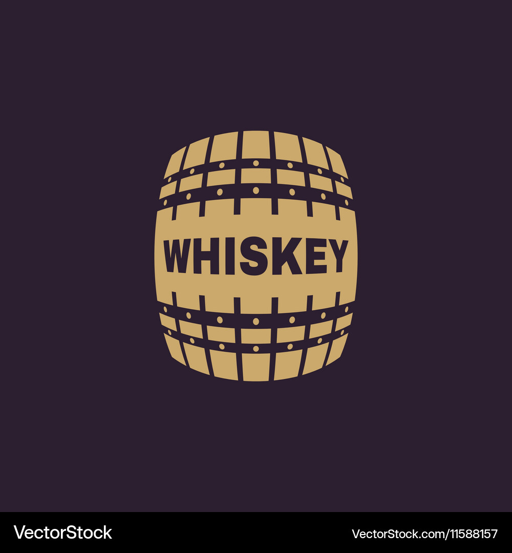 Whiskey icon cask and keg alcohol Royalty Free Vector Image