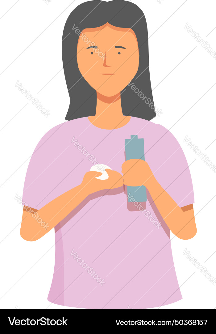 Wipe face cleaning icon cartoon makeup Royalty Free Vector