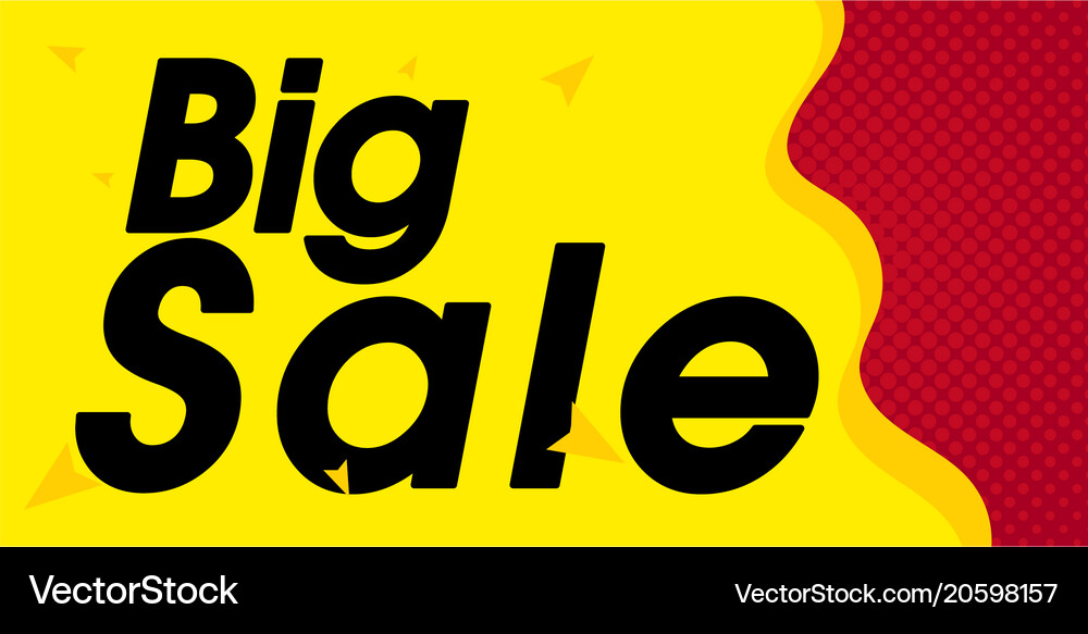 Yellow big sale red background image Royalty Free Vector