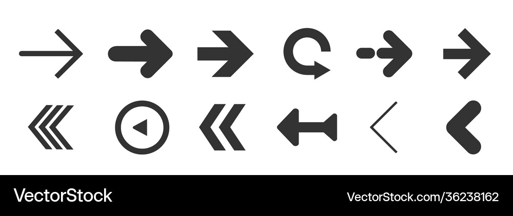 Arrows set icons arrow icon arrow Royalty Free Vector Image