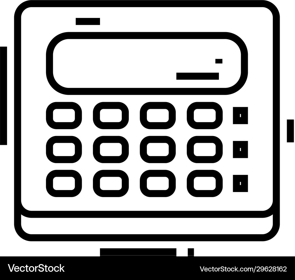 Calculating line icon concept sign outline Vector Image