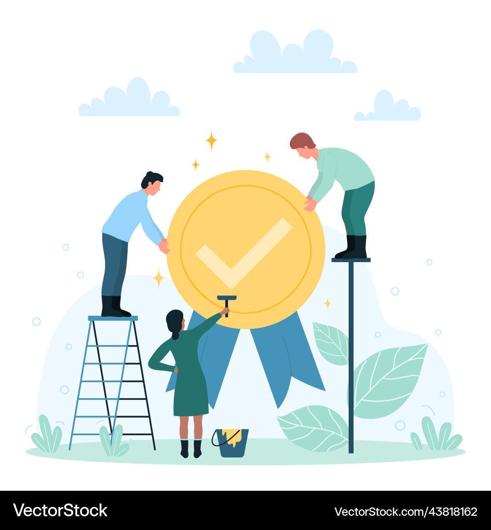 Certified quality standard for product service Vector Image