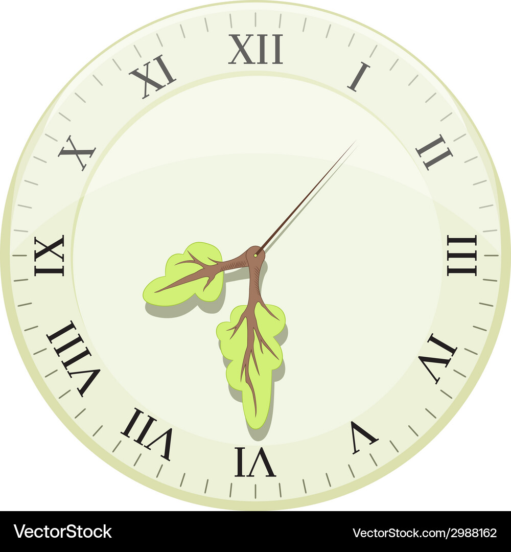 Clock showing earth hour arrows in the form Vector Image
