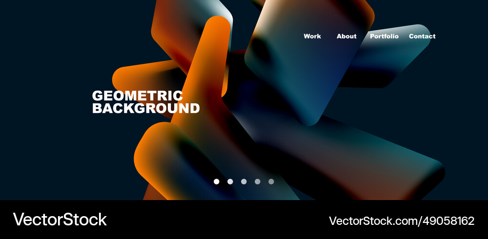 Colorful geometric background landing page Vector Image