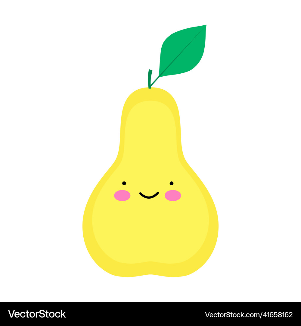 Cute funny cartoon pear character Royalty Free Vector Image