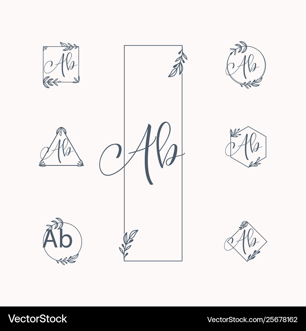 Feminine floral logo editable Royalty Free Vector Image