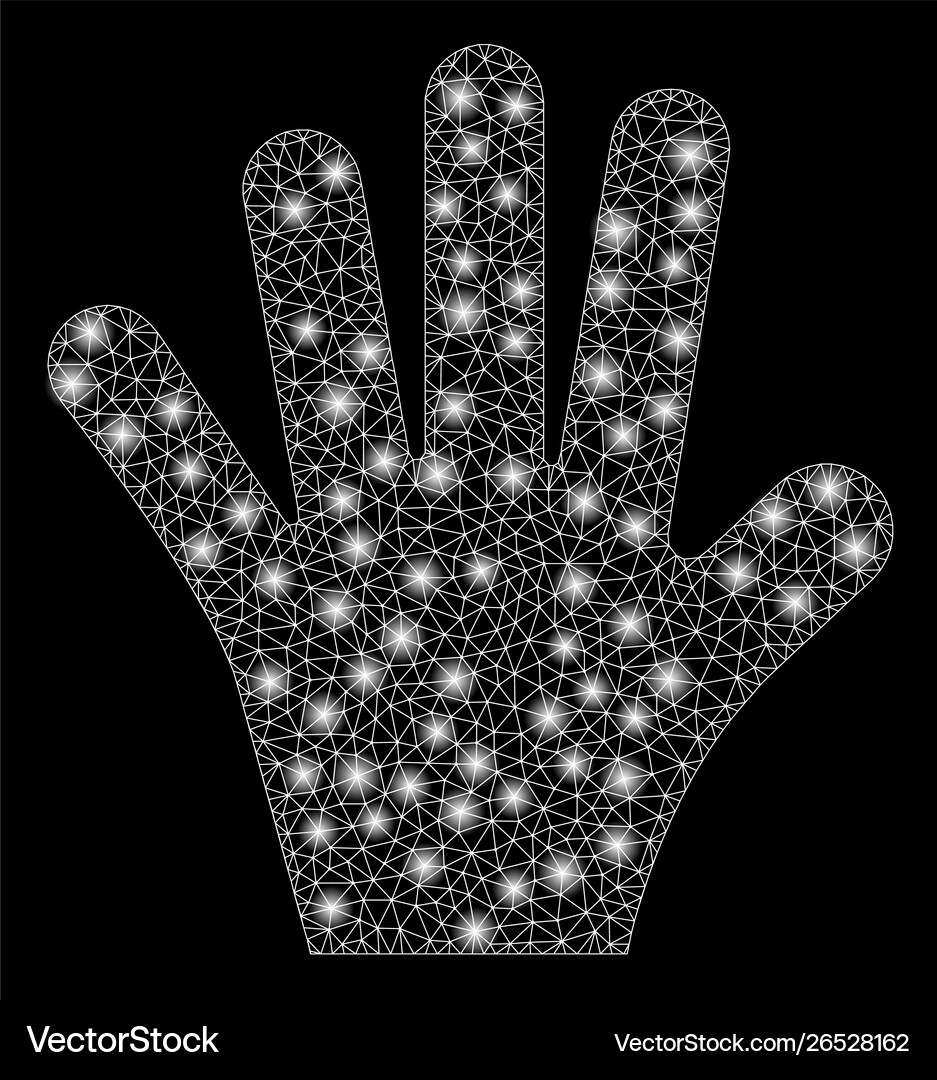 Flare mesh network palm fingers with spots Vector Image