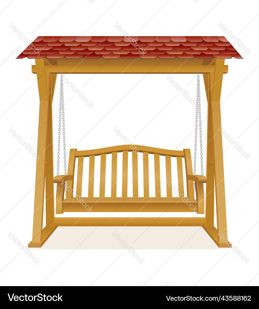 Garden wooden swing Royalty Free Vector Image - VectorStock