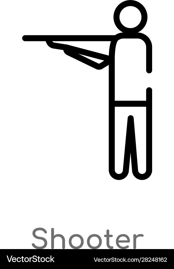 Outline shooter icon isolated black simple line Vector Image