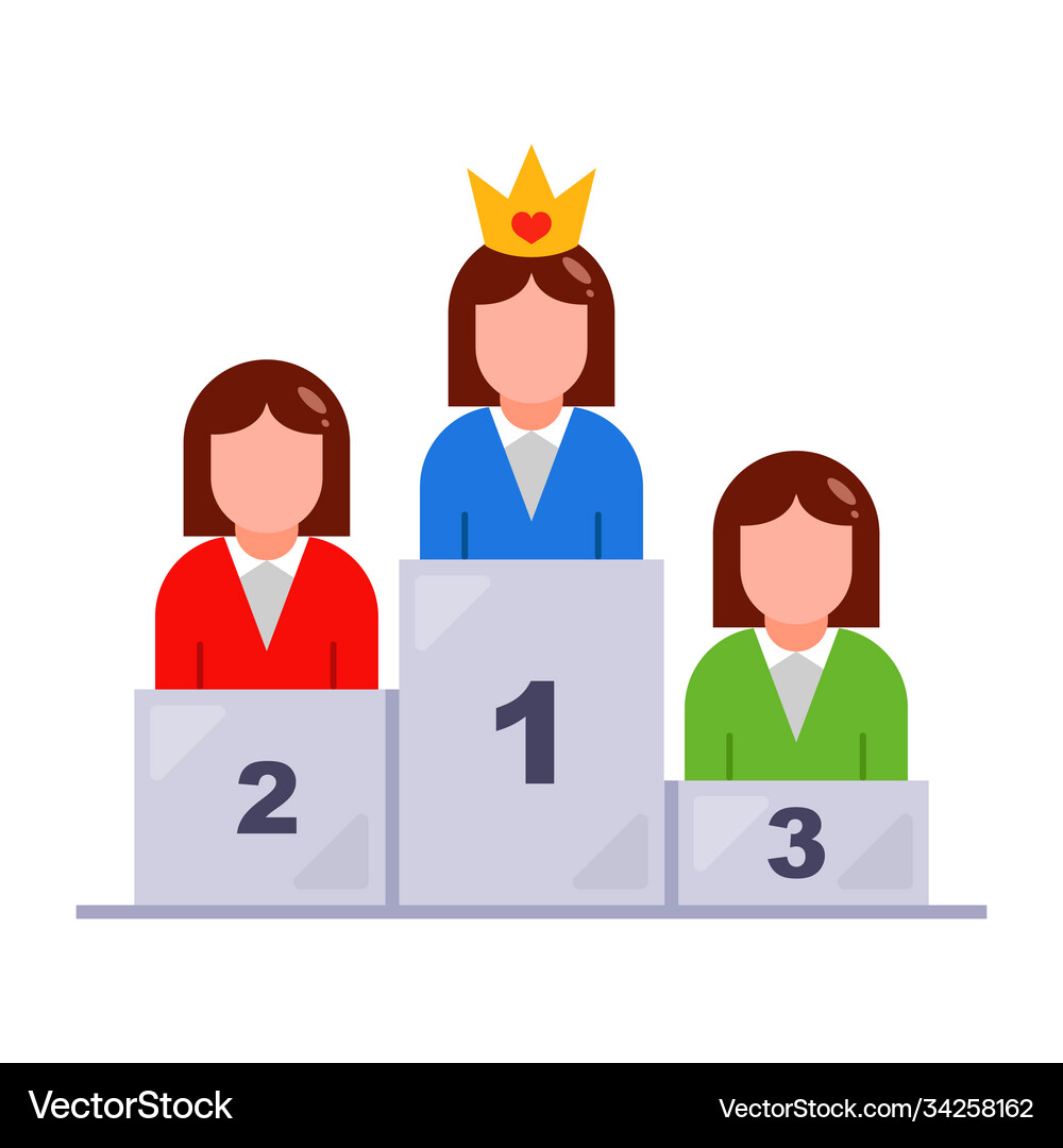 Pedestal winners beauty contest Royalty Free Vector Image