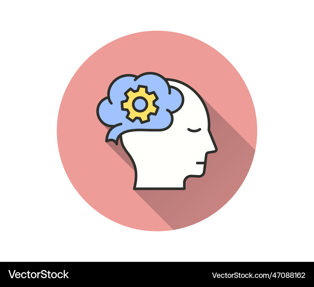 Psychotherapy icon with long shadow for graphic Vector Image