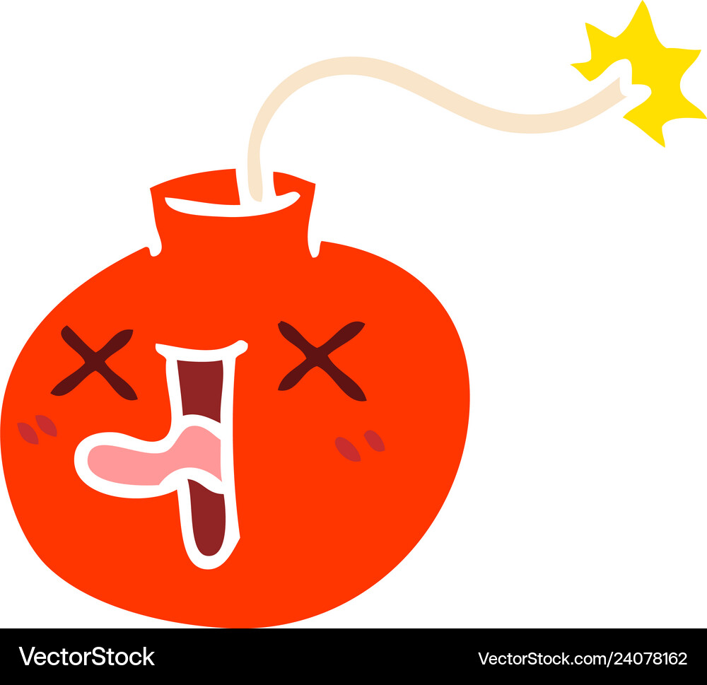 Quirky hand drawn cartoon bomb Royalty Free Vector Image