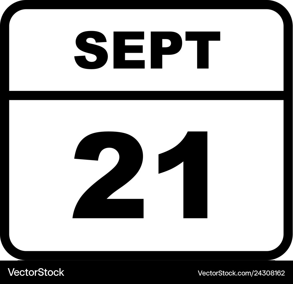 September 21st date on a single day calendar Vector Image