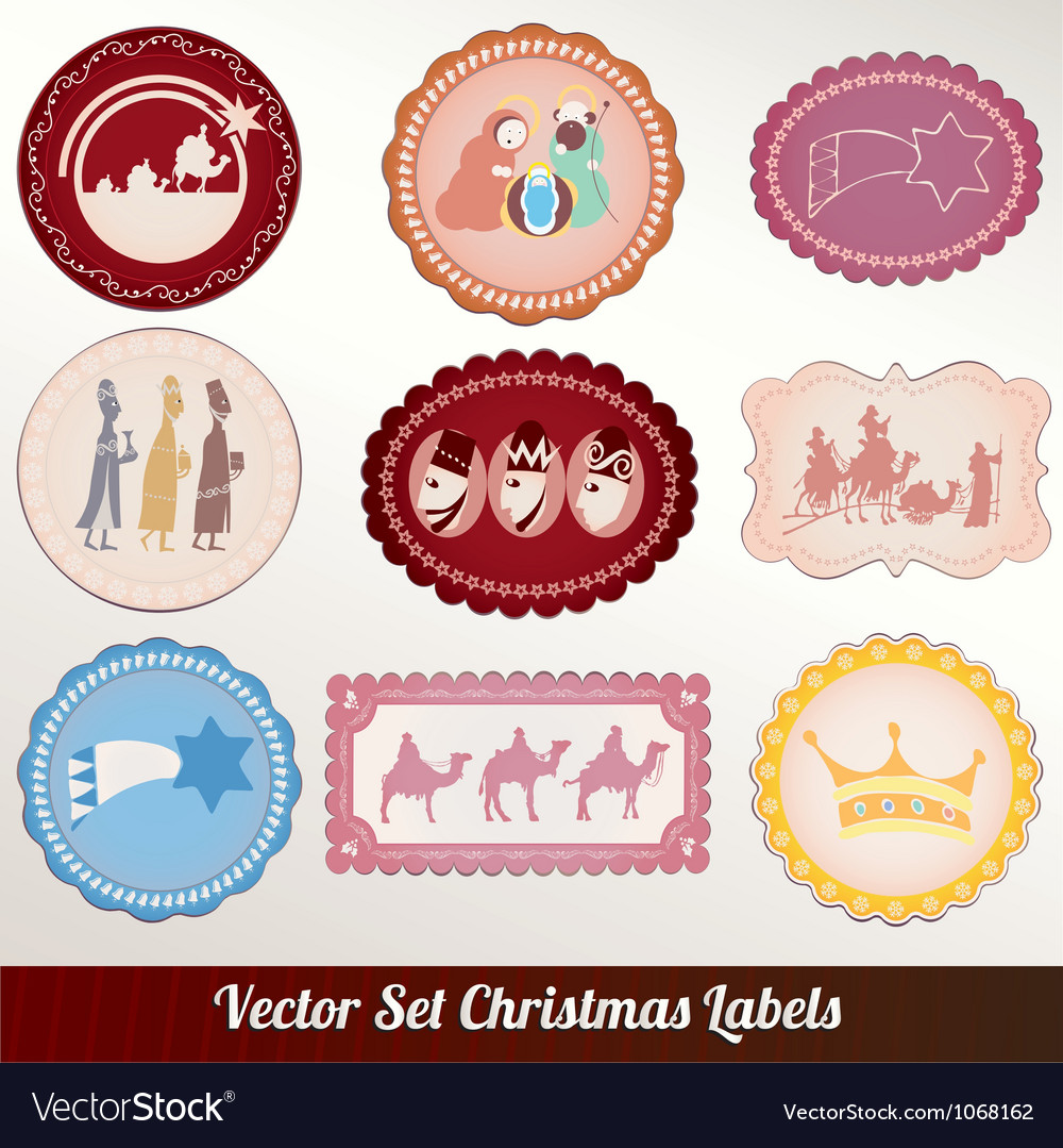 Set of christmas vintage Royalty Free Vector Image