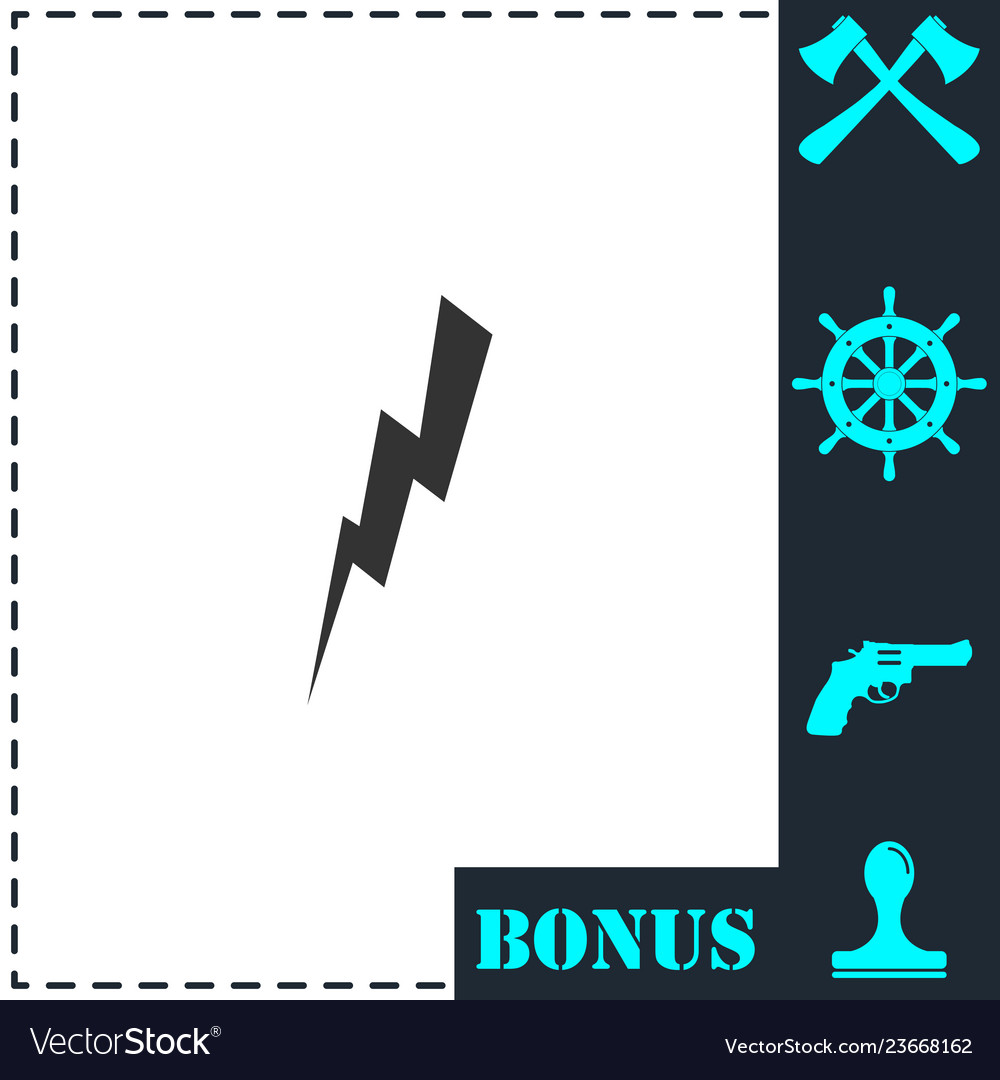 Thunder icon flat Royalty Free Vector Image - VectorStock