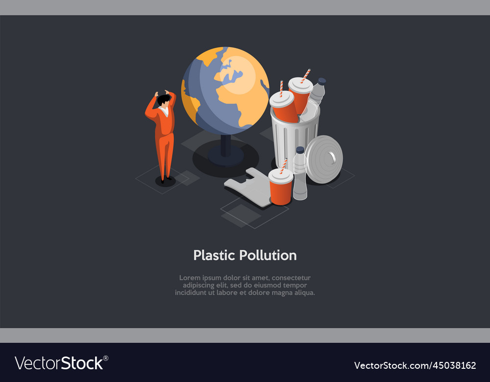Zero waste solving plastic pollution problems Vector Image