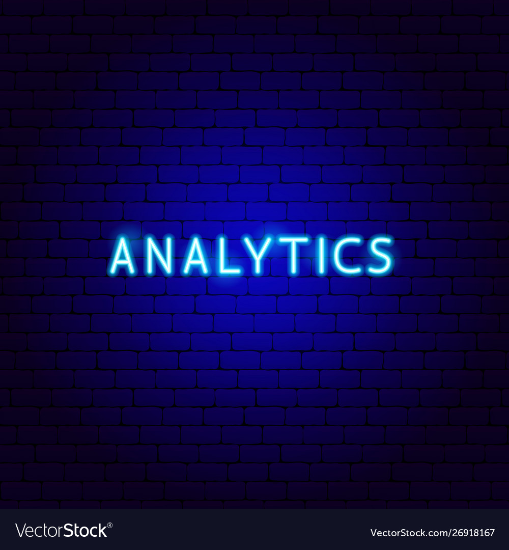 Analytics neon text Royalty Free Vector Image - VectorStock