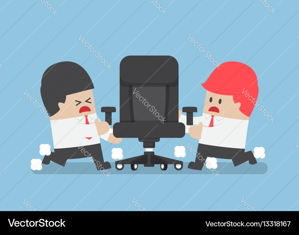 Businessmen fighting for ceo chair Royalty Free Vector Image