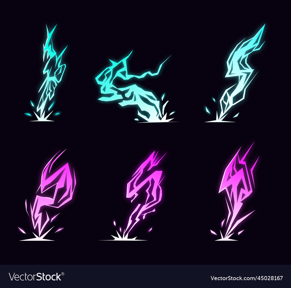Cartoon lightning effect Royalty Free Vector Image