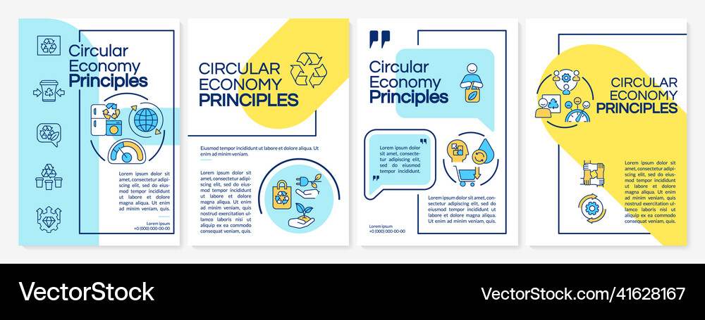 Circular economy concepts blue and yellow Vector Image
