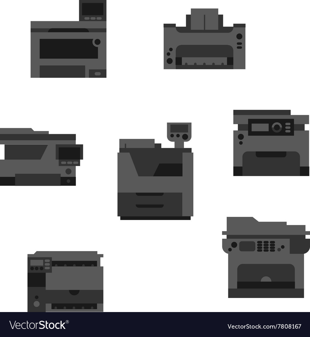 Dark printer icons Royalty Free Vector Image - VectorStock