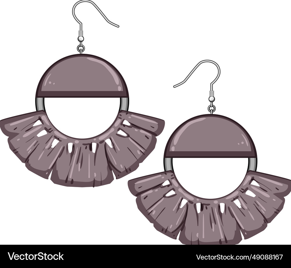 Female boho earrings cartoon Royalty Free Vector Image