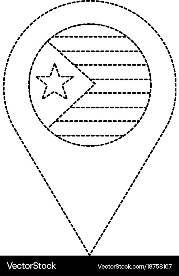 Flag with star and stripes gps pin icon image Vector Image