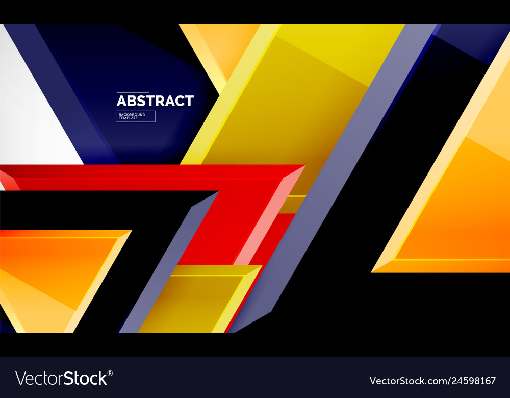 Flying triangles composition geometric background Vector Image