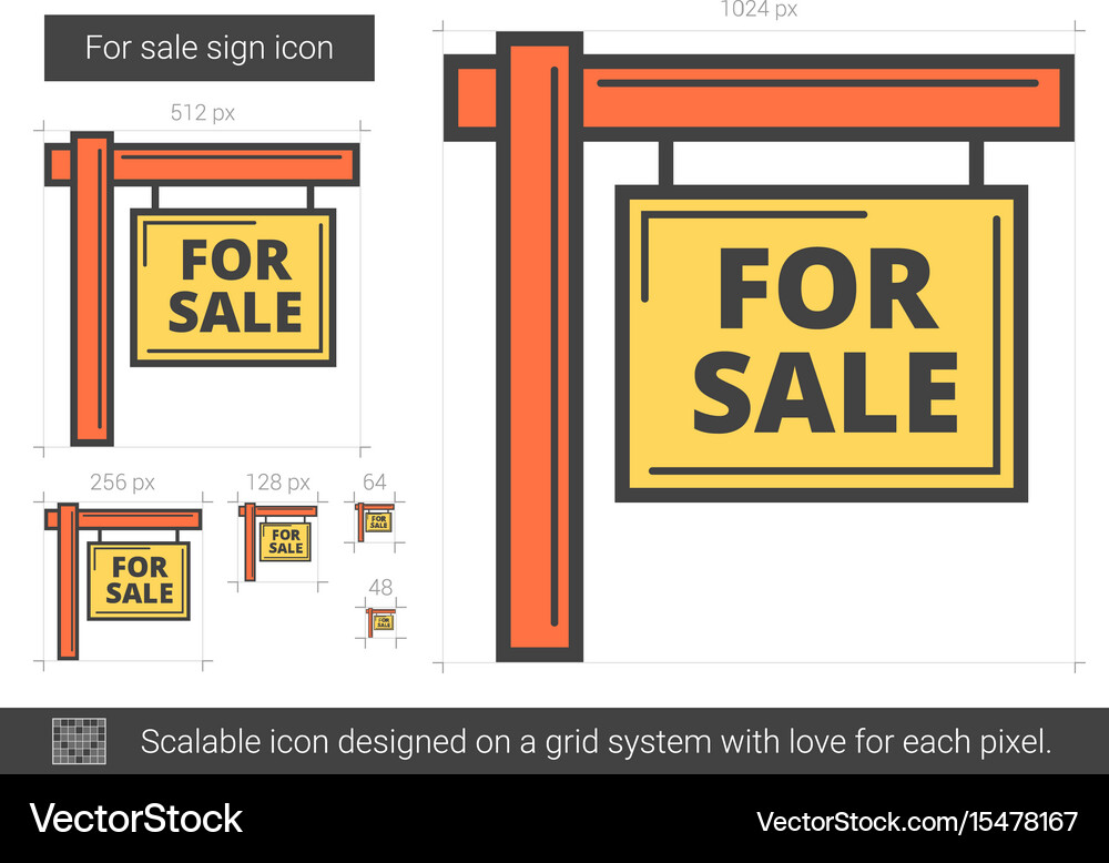 For sale sign line icon Royalty Free Vector Image