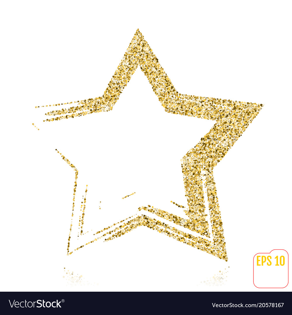 Golden christmas star isolated on white background