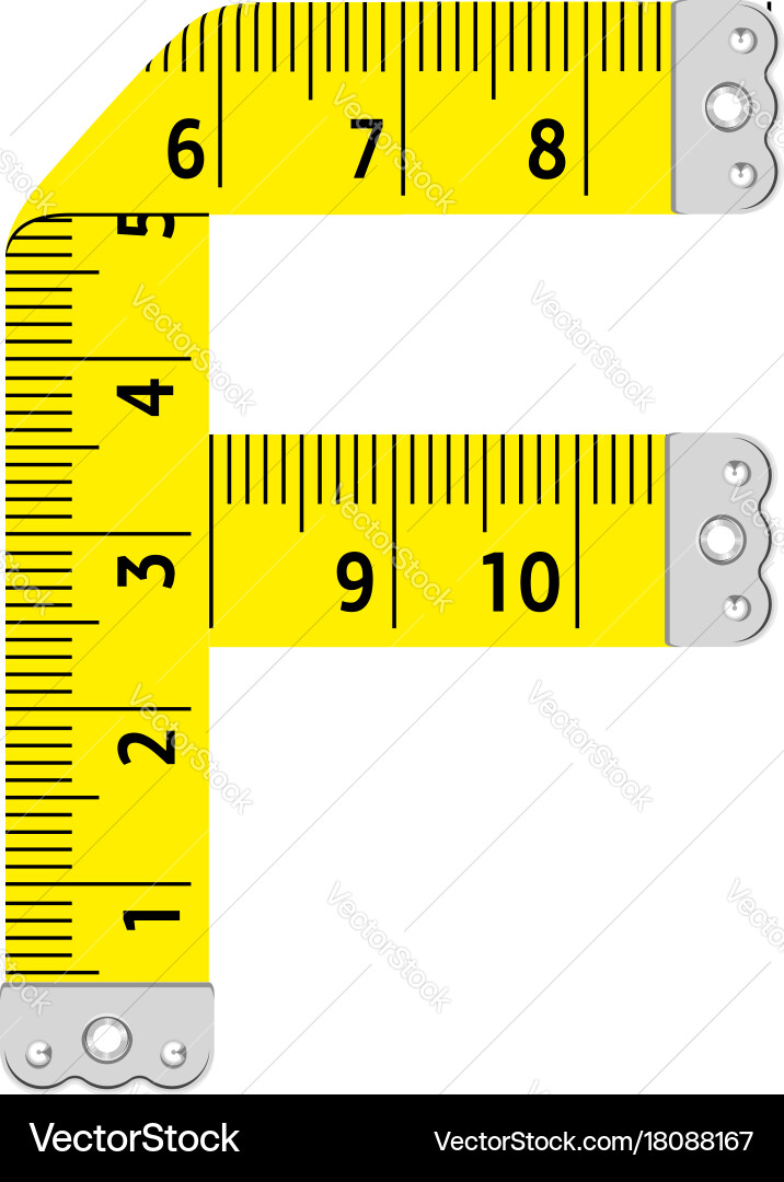 Letter f ruler icon cartoon style Royalty Free Vector Image