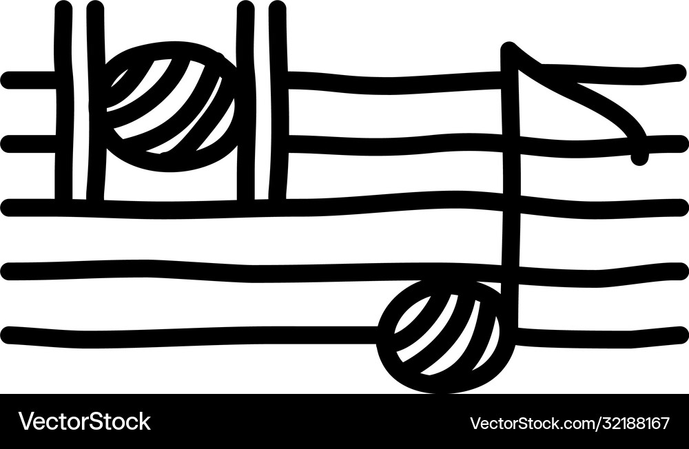 Music note in musical partiture line style icon Vector Image