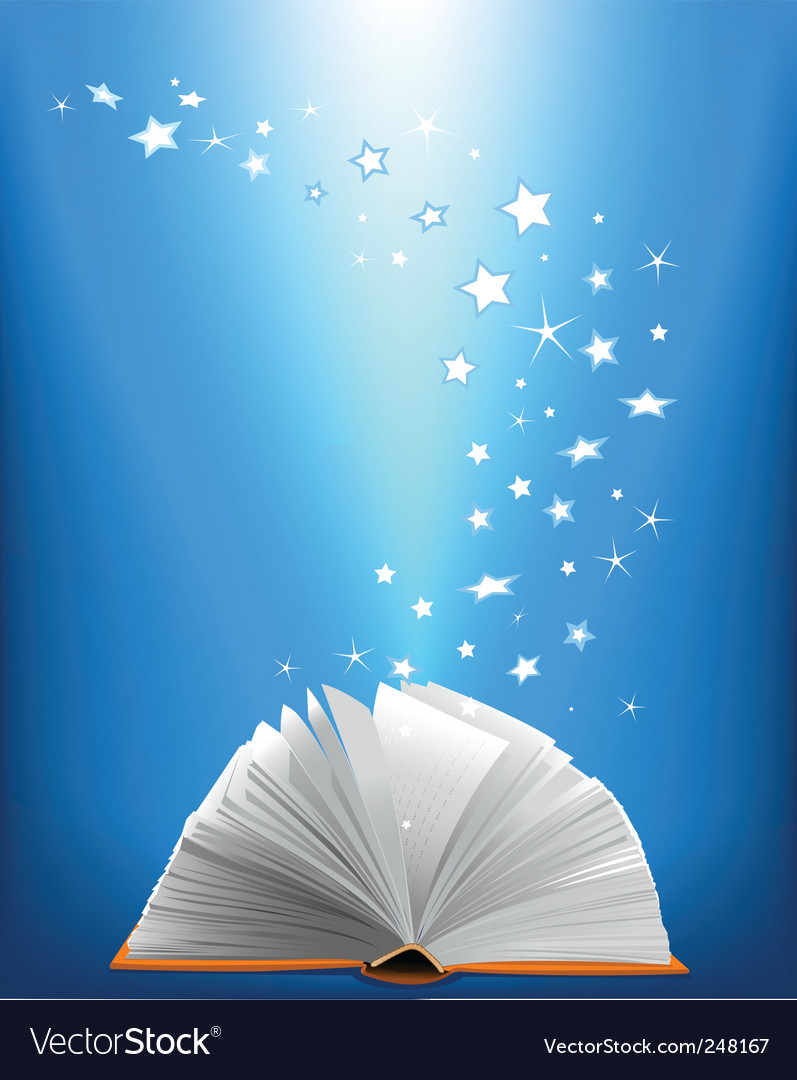 Opened magic book Royalty Free Vector Image - VectorStock