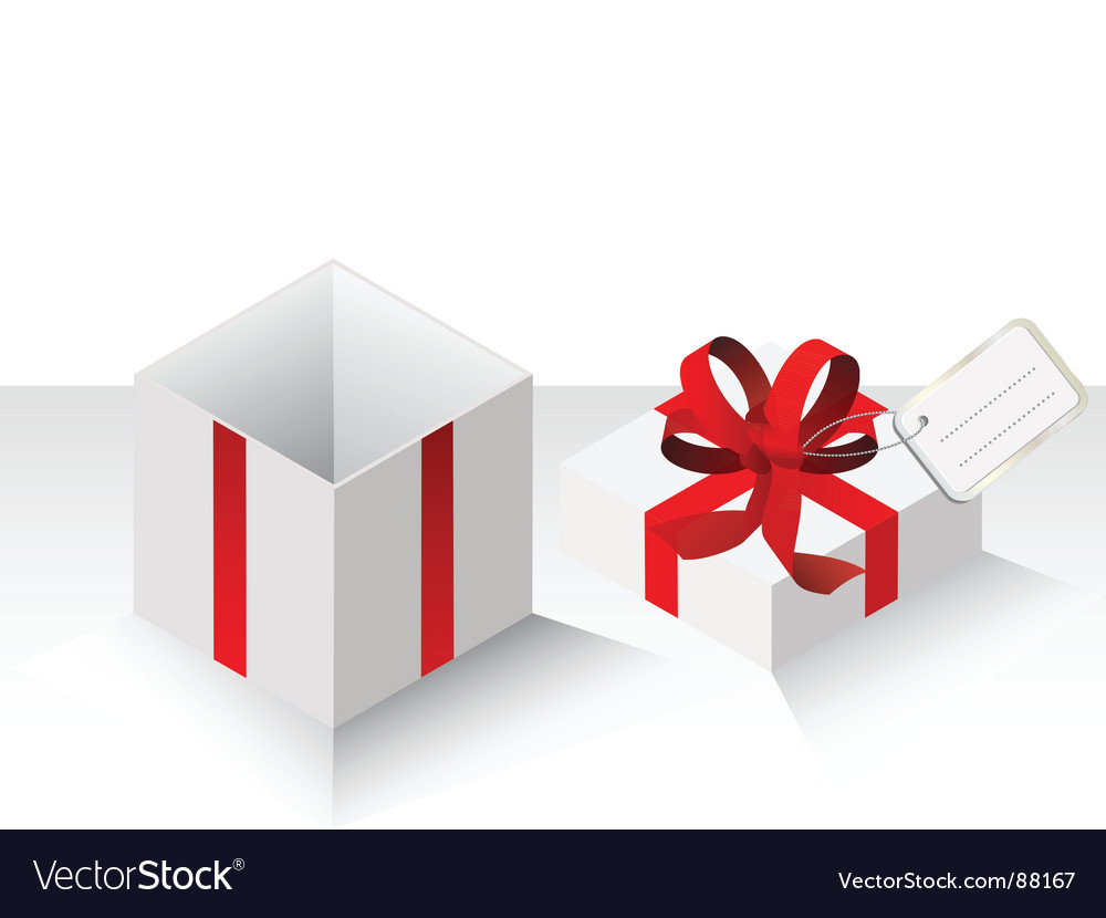 Present gift with red bow Royalty Free Vector Image