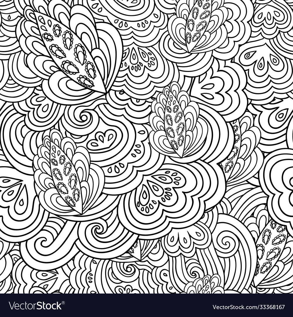 Seamless psychedelic pattern with crazy black Vector Image