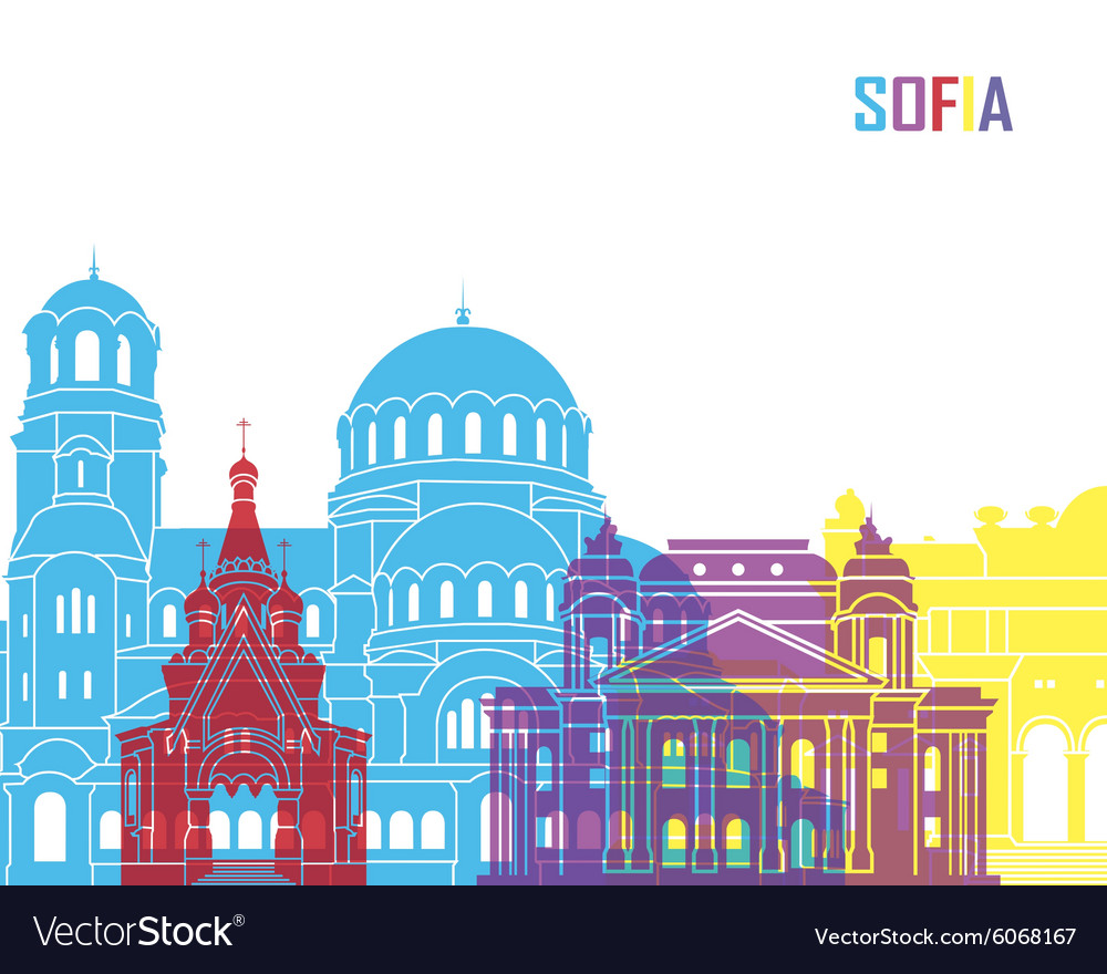 Sofia skyline pop Royalty Free Vector Image - VectorStock
