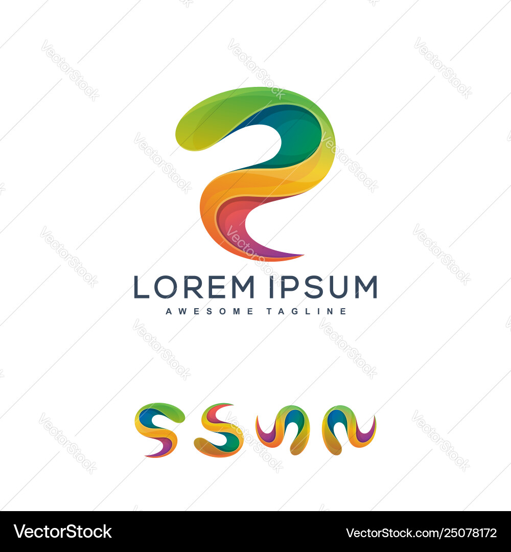 Abstract letter color full concept design Vector Image