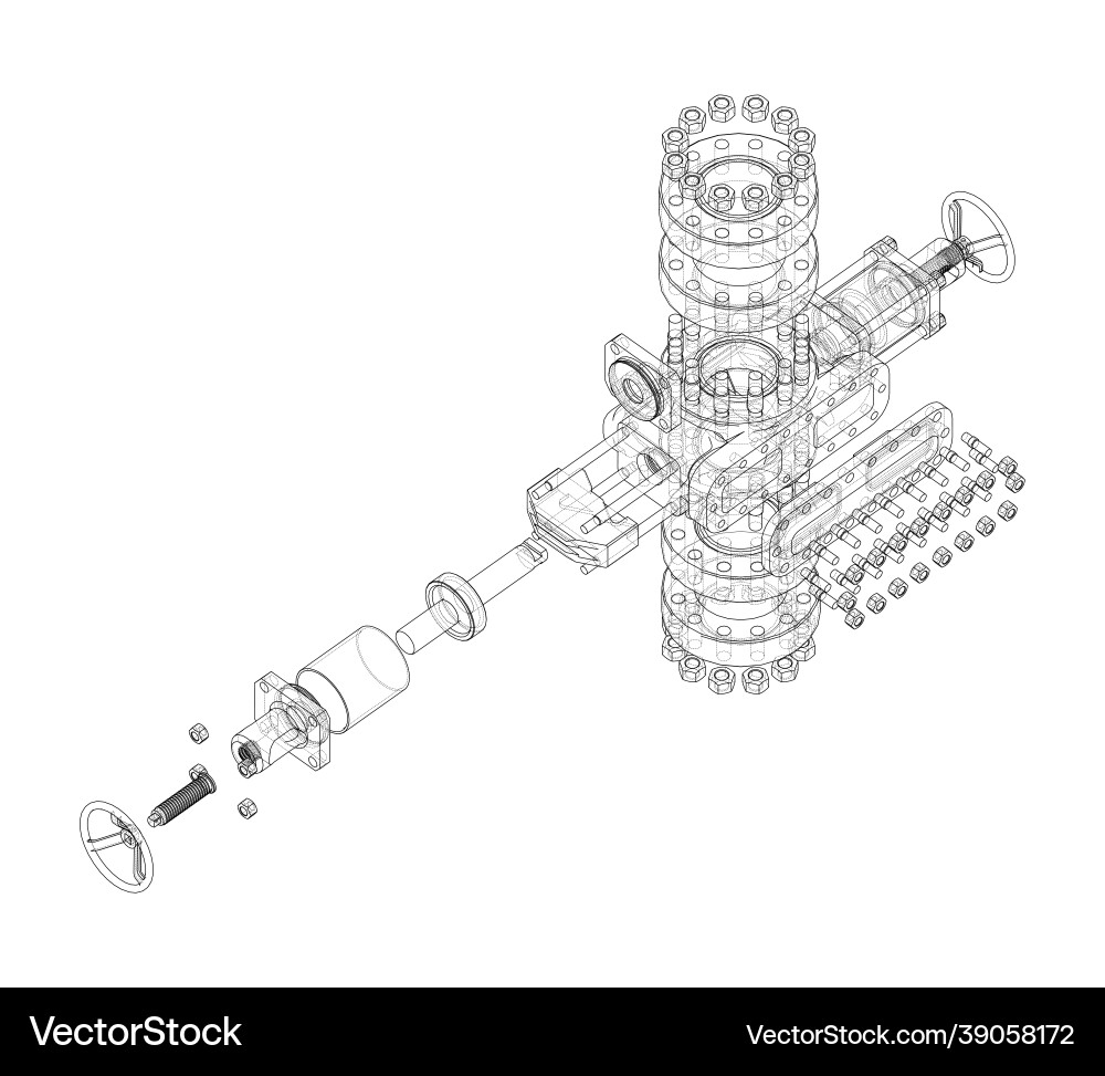 Blowout preventer rendering of 3d Royalty Free Vector Image