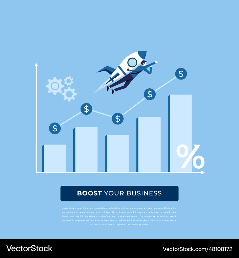 Boosting business concept business growth Vector Image