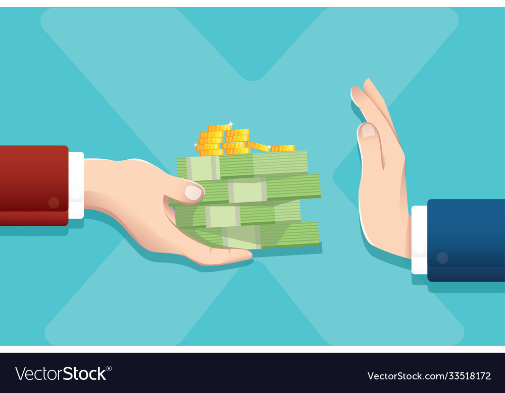 Businessman Rejecting Bribery Royalty Free Vector Image
