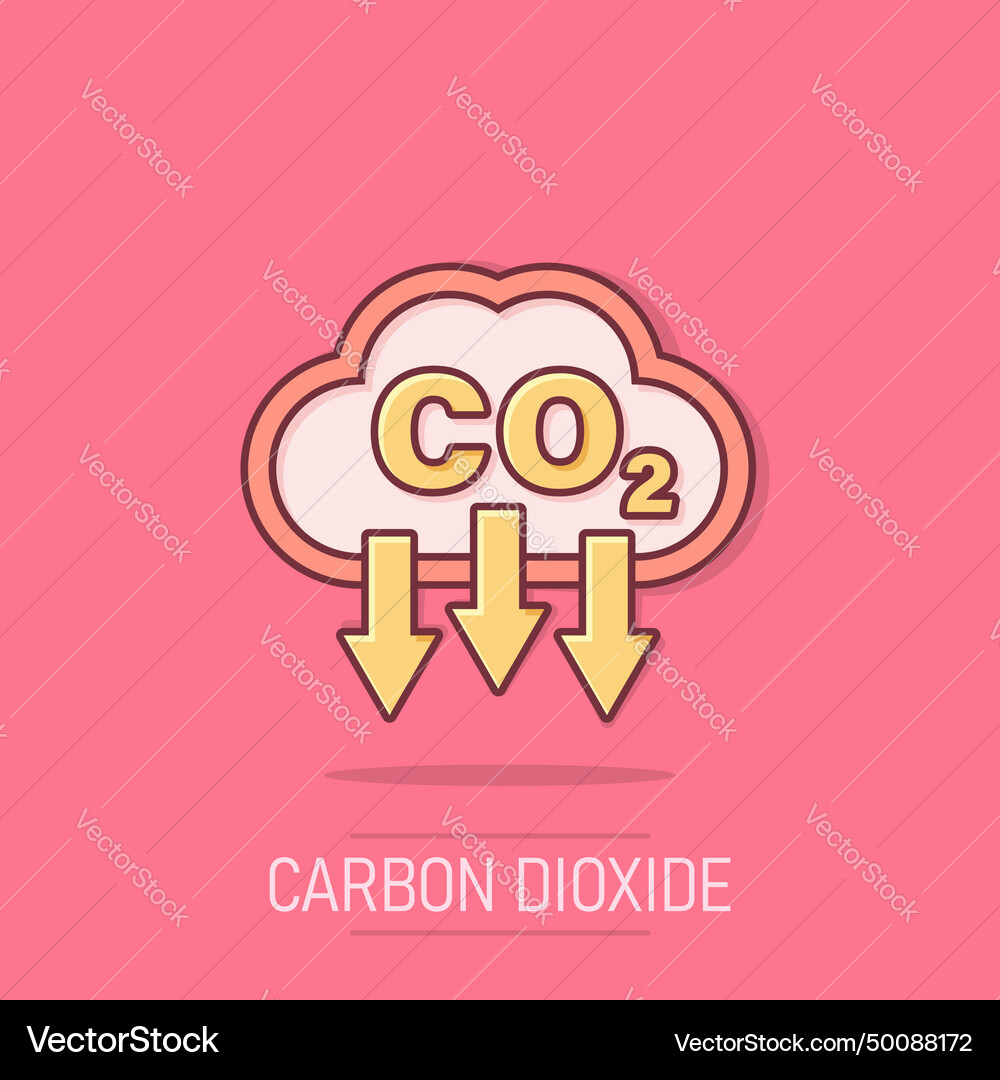 Co2 icon in comic style emission cartoon Vector Image