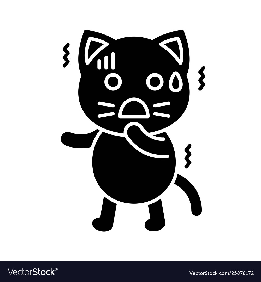 Cute cat avatar solid icon Royalty Free Vector Image