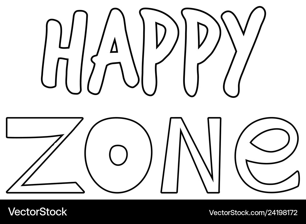 Happy kids zone word label Royalty Free Vector Image