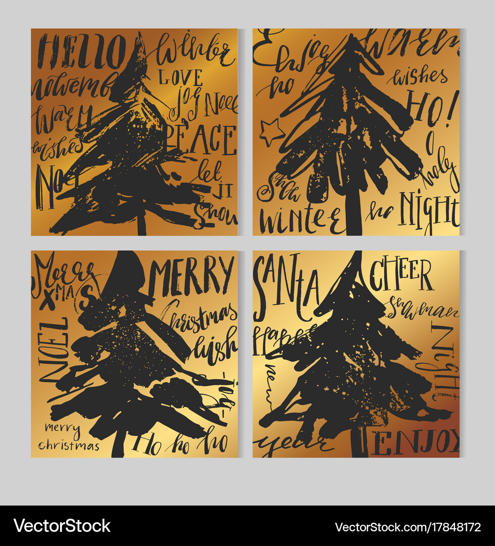 Merry christmas retro hipster boho card template Vector Image