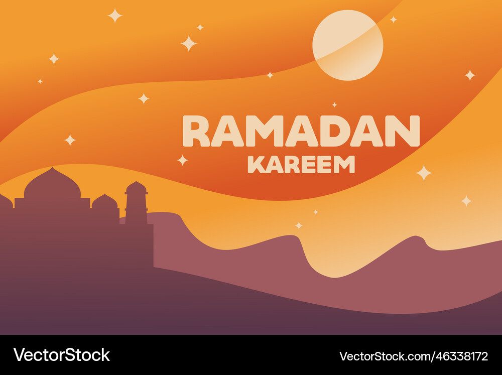 Vintage orange ramadan kareem Royalty Free Vector Image